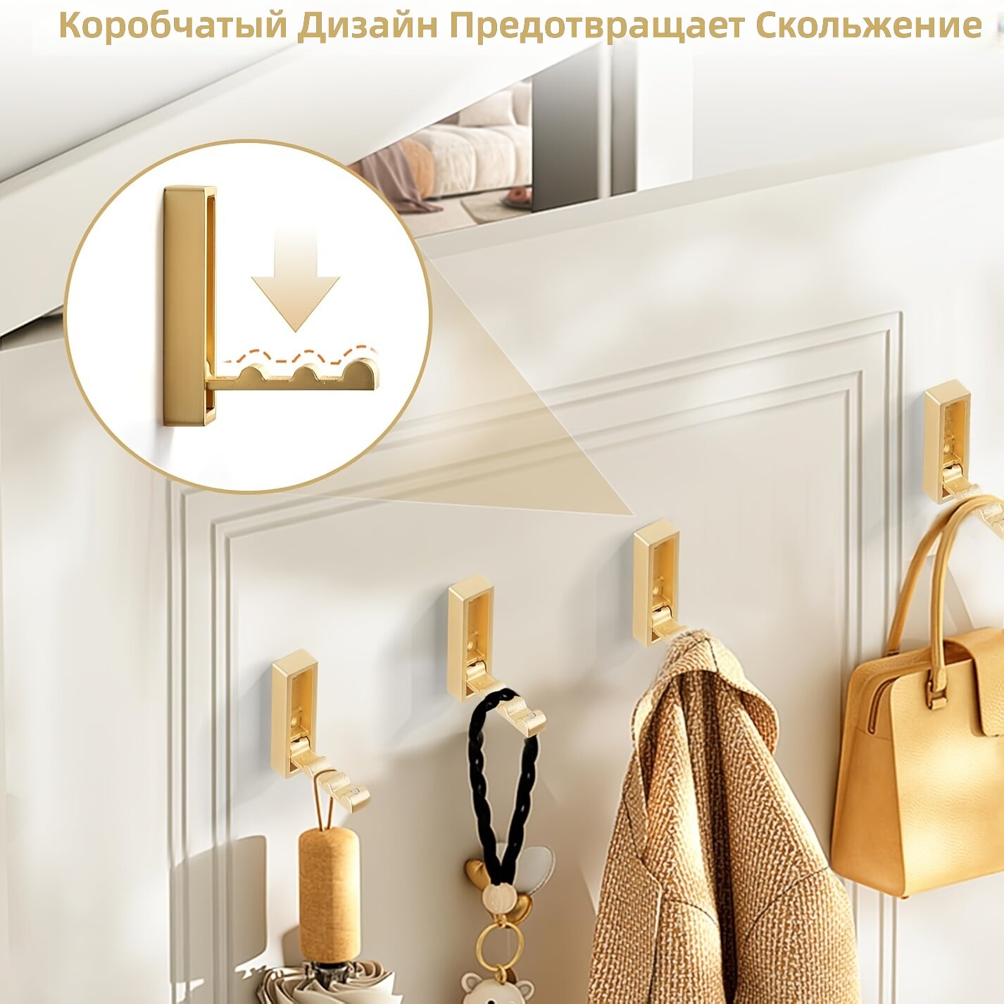 Складные настенные крючки из цинкового сплава, 4 шт, серые, усиленные, устойчивые к ржавчине