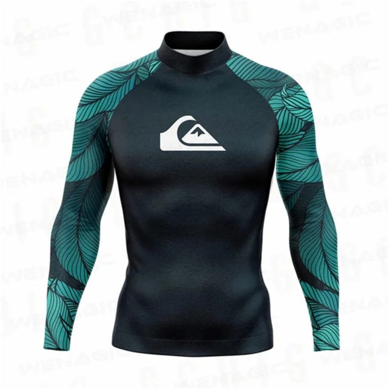 Мужская гидромайка Quiksilver зеленого цвета, размер 48, из лайкры