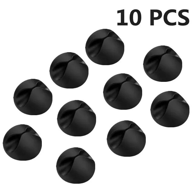 BSLIUFANG Cable organizer L01 силиконовый Black 10PCS
