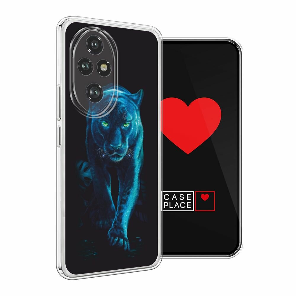 Чехол на Honor 200 Pro / Хонор 200 Про с принтом "Пантера в лунном свете" — фото 1