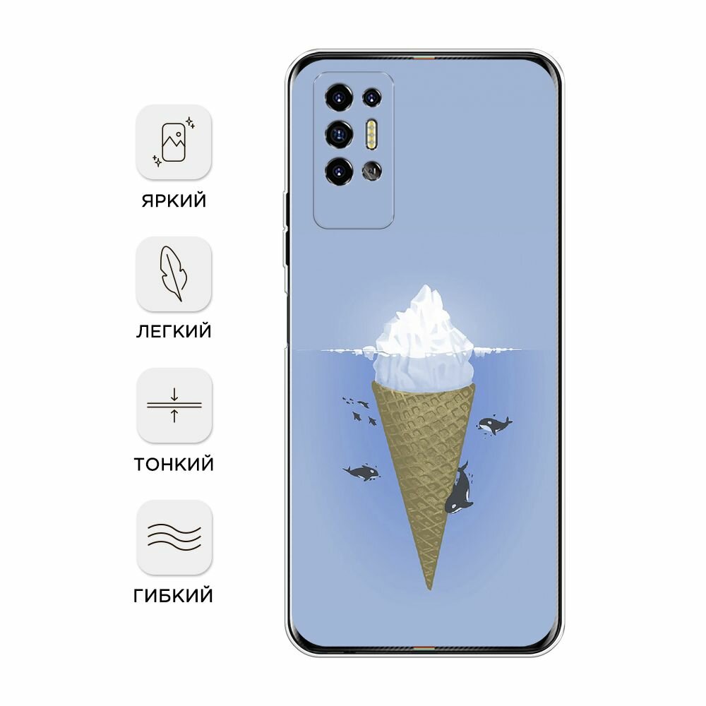 Силиконовый чехол на Tecno Pova 2 / Текно Пова 2 с принтом Айсберг — фото 1