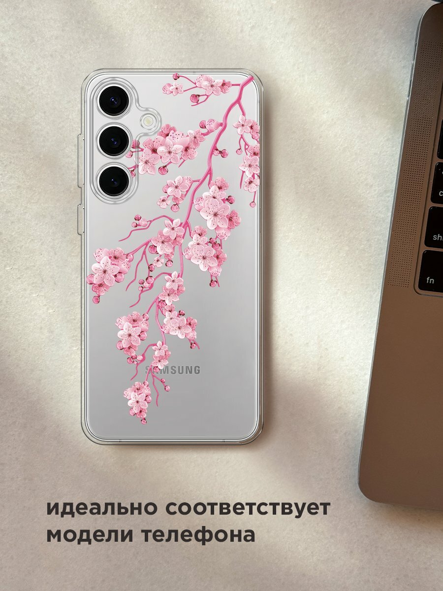 Чехол на Samsung Galaxy S25 FE / Самсунг S25 Фе с принтом "Ветка сакуры 2" — фото 1