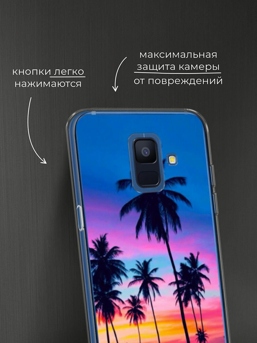 Чехол на Samsung Galaxy A6 / Самсунг Галакси А6 с принтом "Закат 5" — фото 1