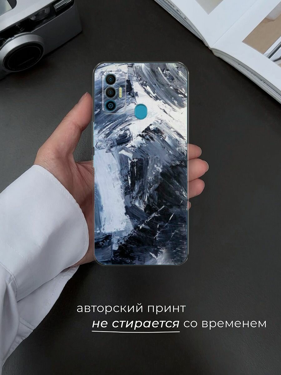 Чехол на Tecno Spark 7 / Техно Спарк 7 с принтом "Абстракция живопись" — фото 1