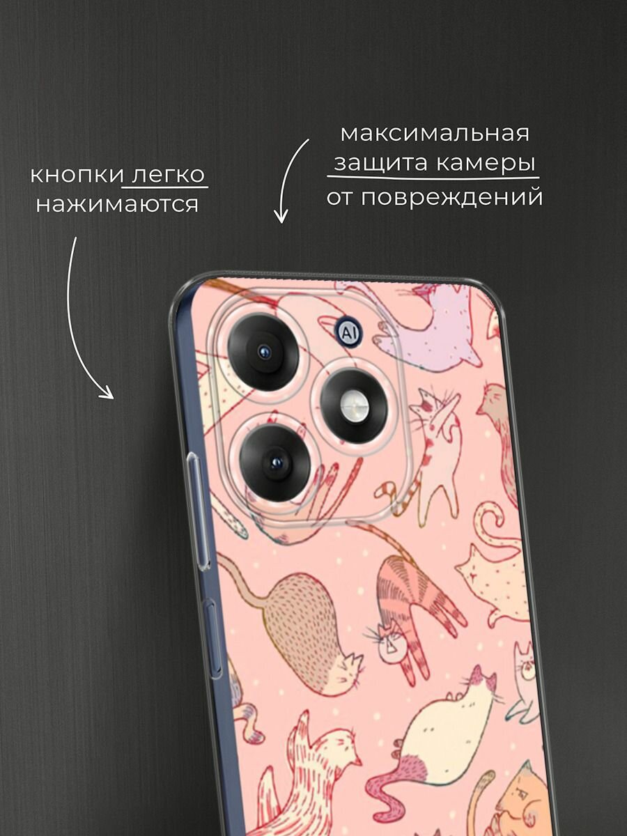 Силиконовый чехол на Itel A70 / Ител А70 с принтом "Розовое счастье" — фото 1