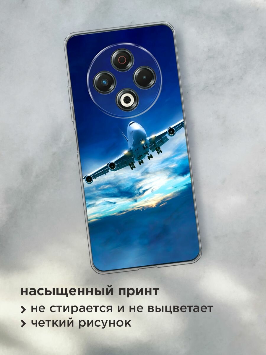 Чехол на Tecno Spark 30 / Текно Спарк 30 с принтом "Самолет в небе" — фото 1