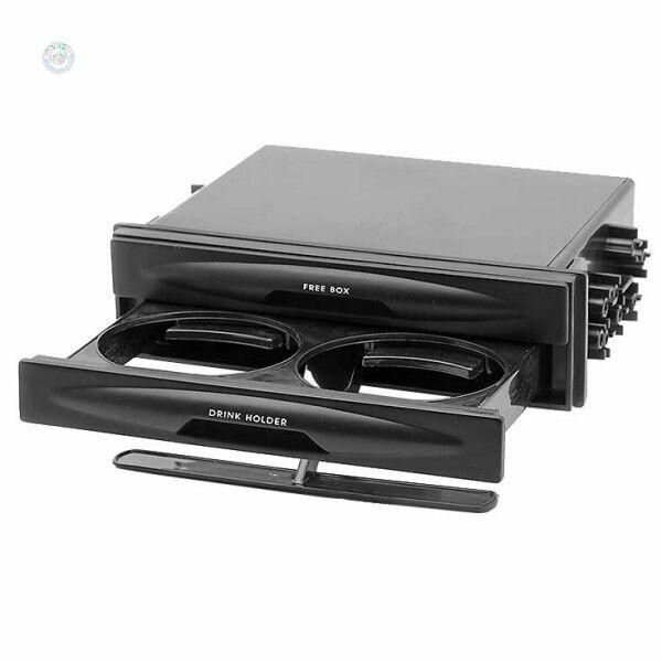 Универсальный карман-подстаканник для автомобиля 1DIN с выдвижной полкой, держатель для напитков и органайзер для мелочей