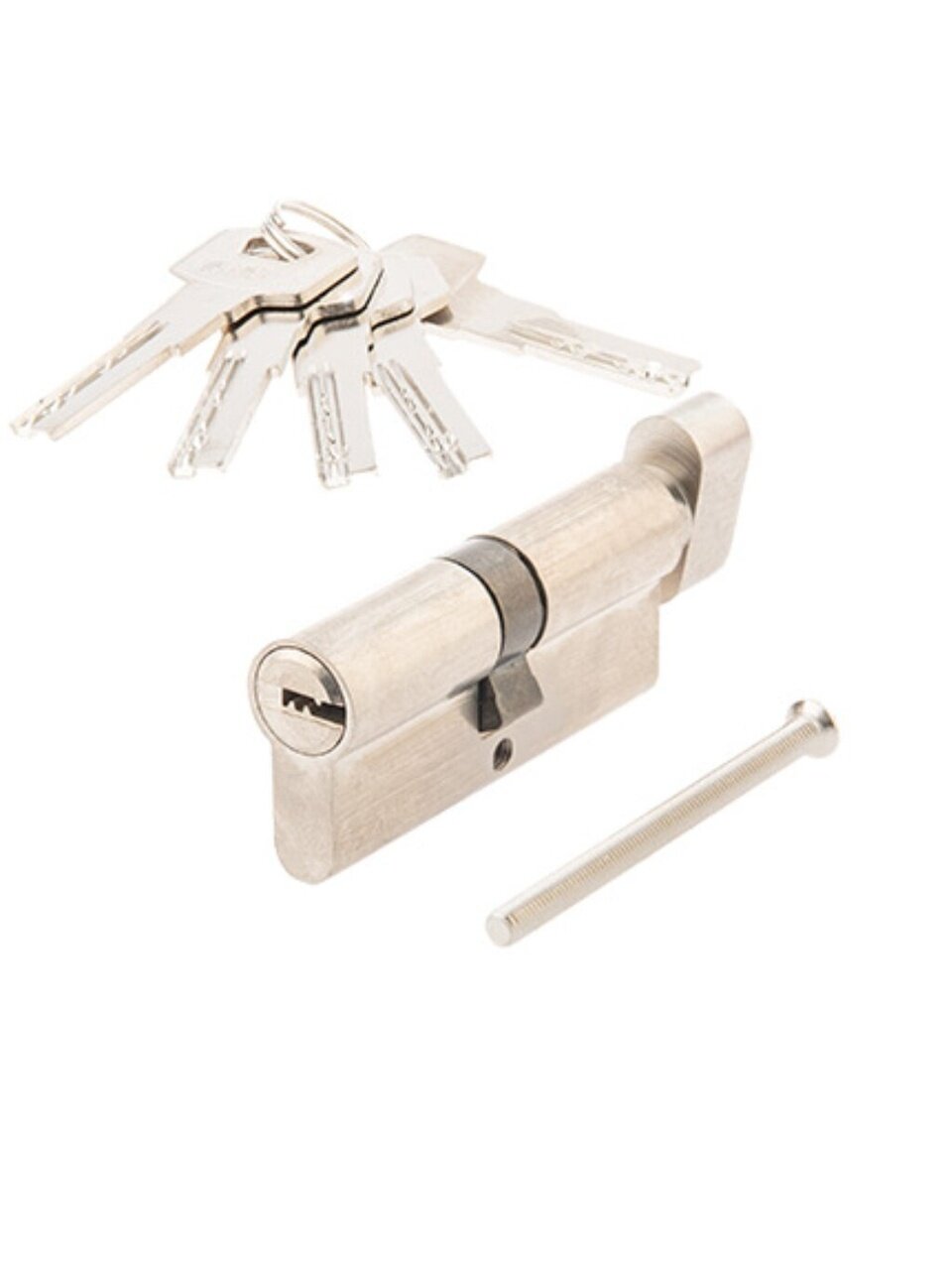 Личинка замка двери Vanger, YM-70-C-CR, 33928, 70 мм, с заверткой, никель