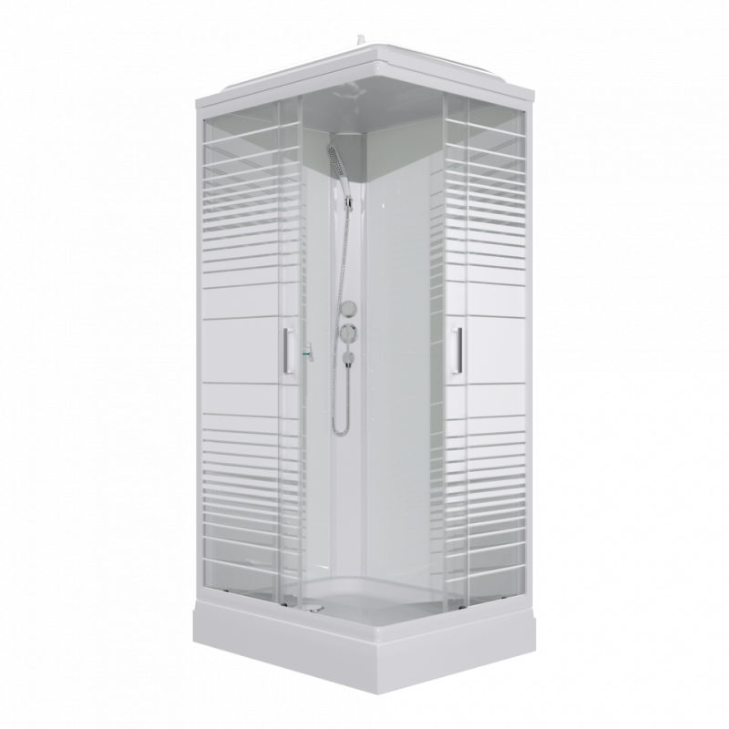 Тритон Душевая кабина Квадро 120*80 А Полосы, ДН4 (7 мест+сифон D90) Щ0000064616 Тритон