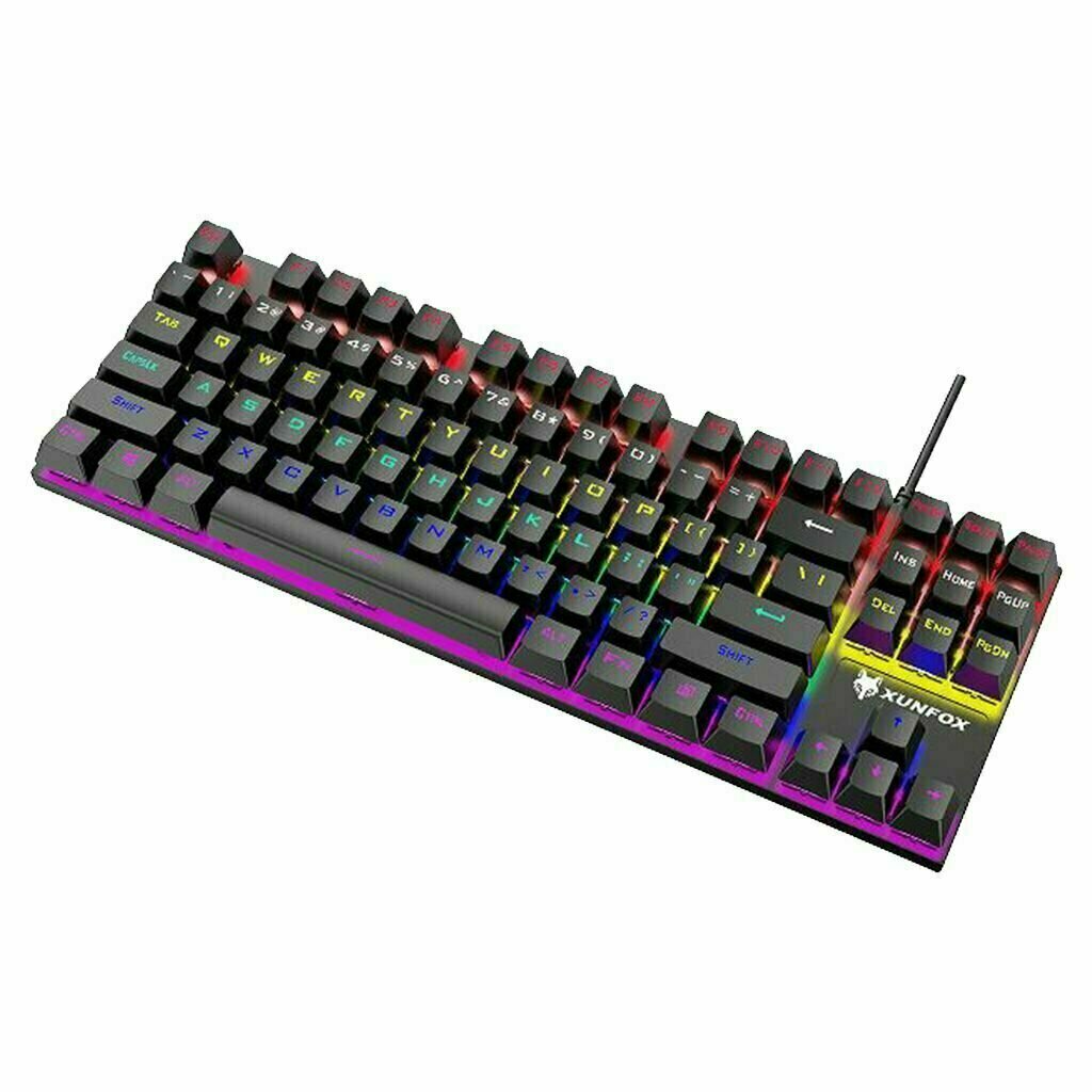Механическая клавиатура XUNFOX K80 с 87 клавишами-черный