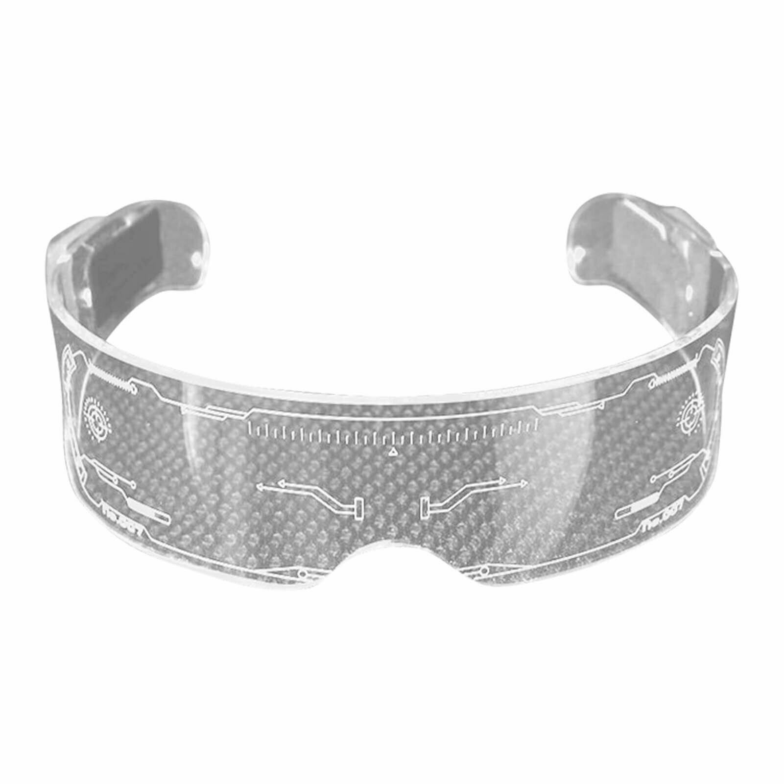 Светодиодные очки со светодиодной подсветкой, акриловые футуристические очки для вечеринок, светящиеся очки для ночных велосипедных костюмированных вечеринок, 7 цветов