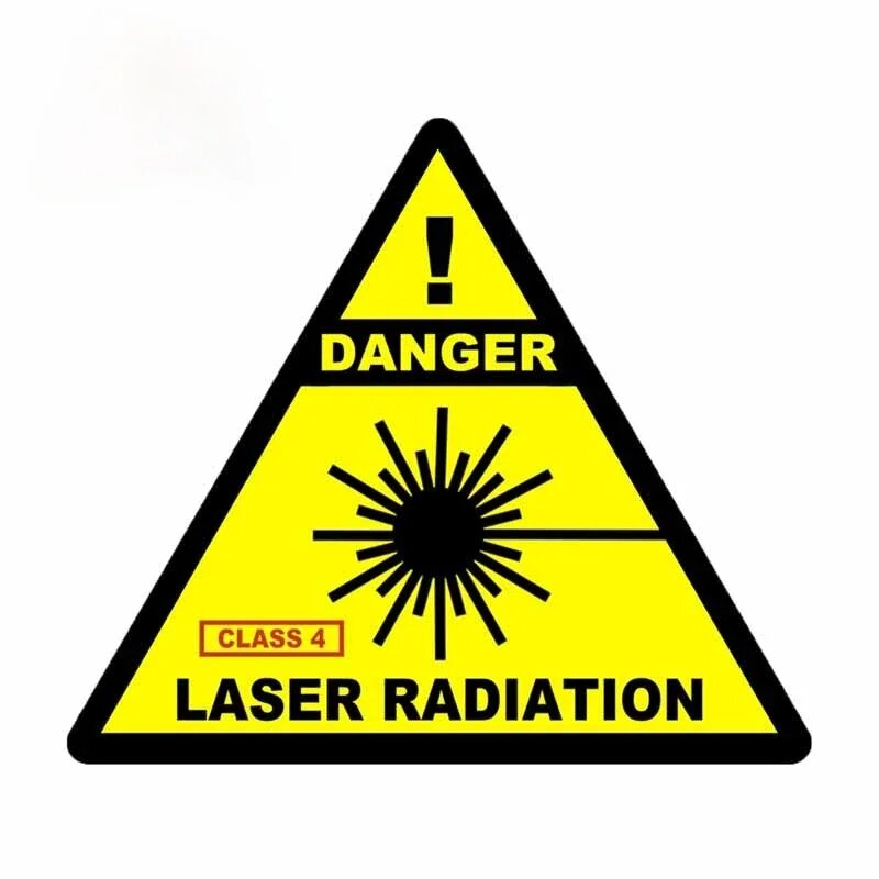 Предупреждение о опасности, лазерное излучение, треугольник, наклейки для ноутбука, автомобиля, 16cm