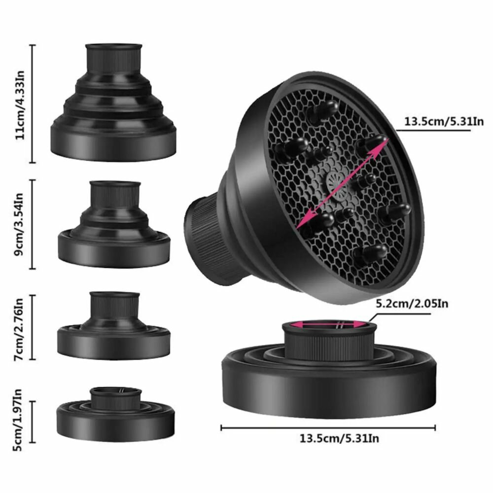 Диффузор для волос, женский фен для вьющихся волос, парикмахерские складные фены, силиконовый универсальный диффузор, инструменты для парикмахерской