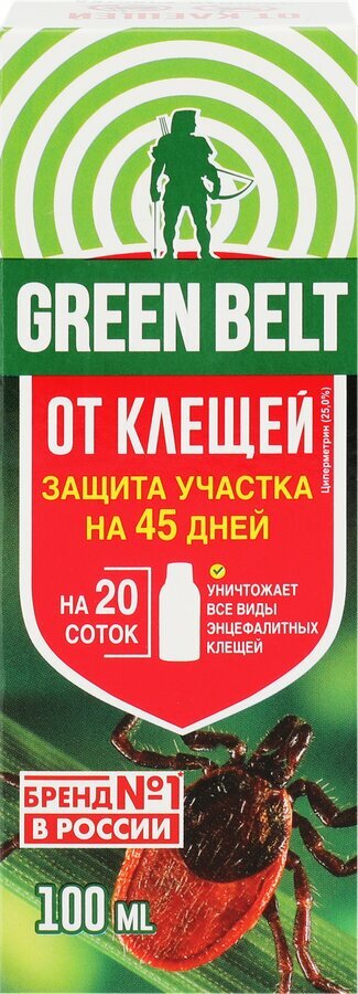 Ср-во от насекомых-вредителей GREEN BELT Концентрат от клещей д/защиты участка Арт. 02-766 (Россия) 100мл