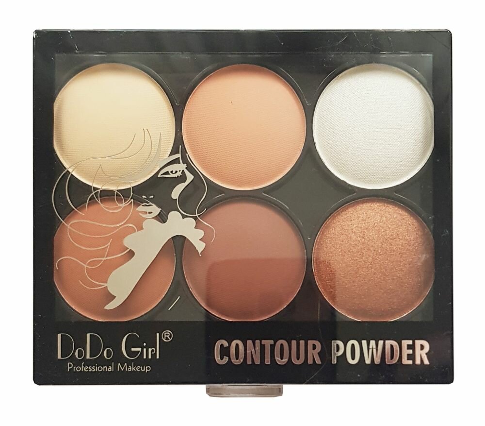 Палетка для контуринга DoDo Girl Contour Powder, 6 оттенков, набор 01
