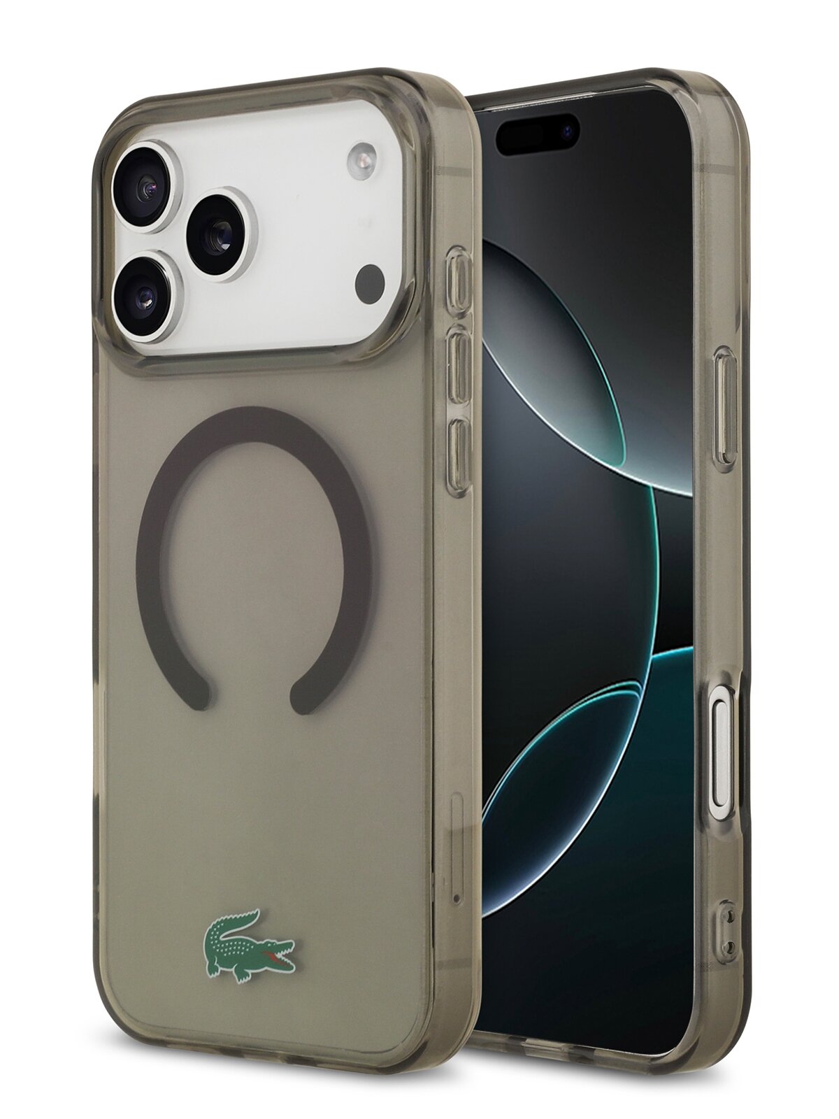 Lacoste чехол MagSafe для iPhone 17 Pro, IML Croc logo прозрачный/черный