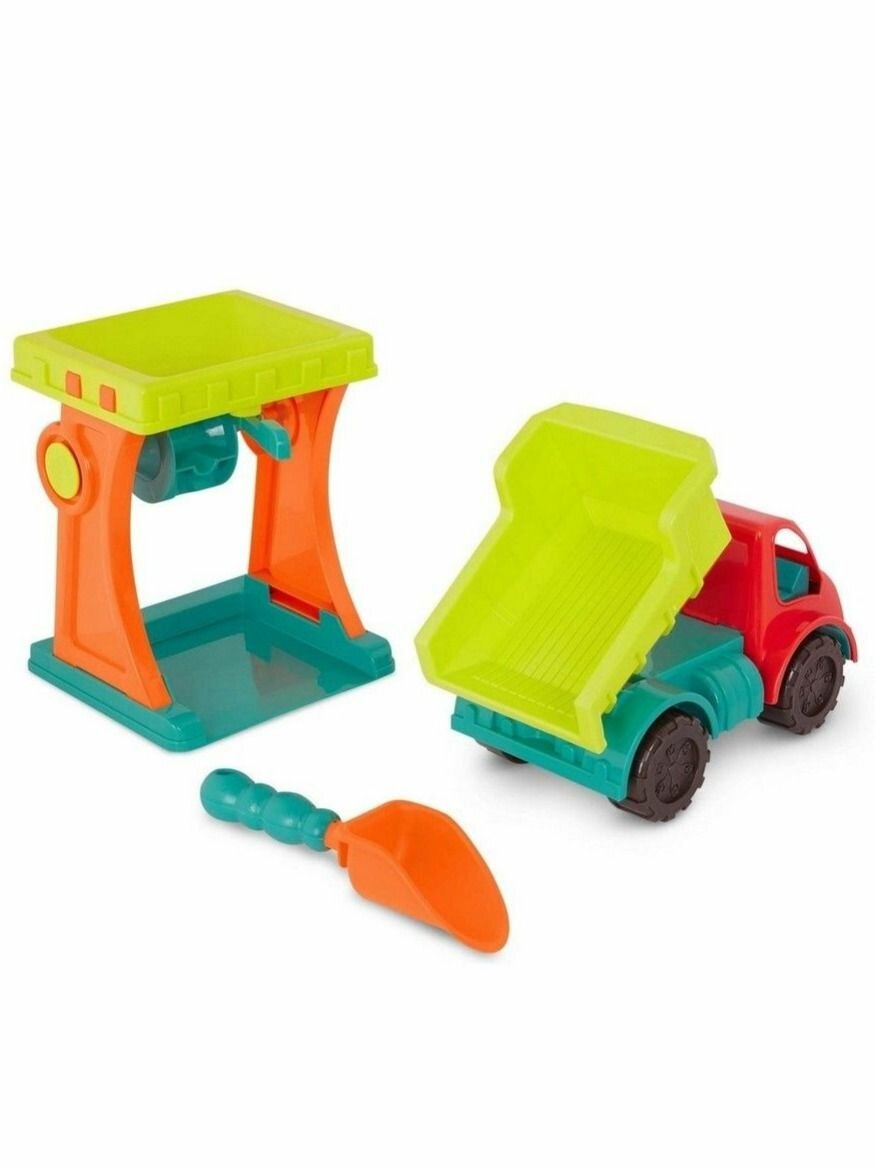 BATTAT Самосвал с совочком и песчаной мельницей набор для игр с песком, 3 предмета, для детей от 1.5 лет