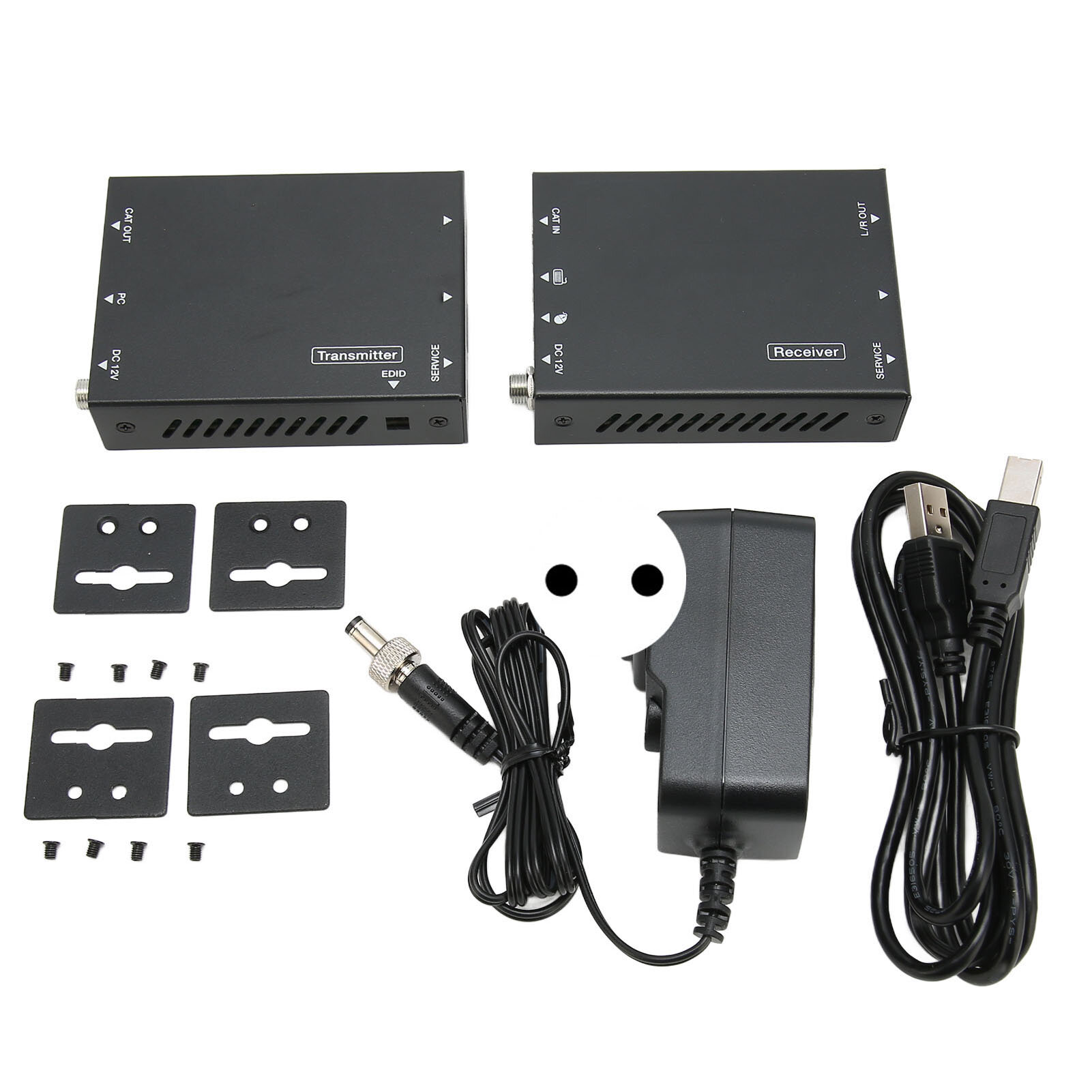 HDMI-удлинитель, 18 Гбит/с, 4K 60 Гц, двунаправленный PoC, EDID, KVM, до 70 м, для AV-сигнала, вилка EU, 100-240В