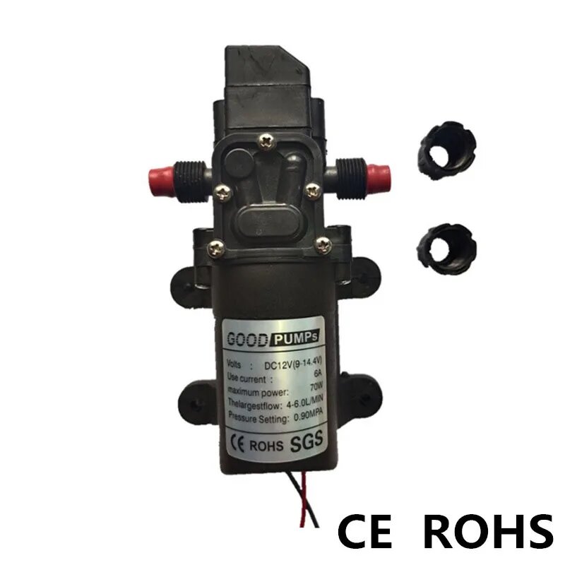 Мини водяной насос 12V 70W, черный, мембранный