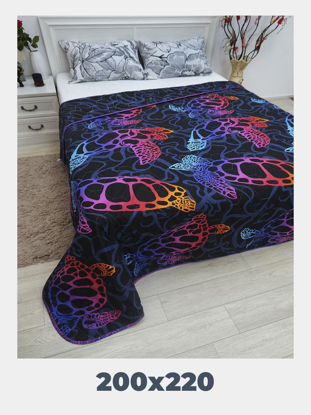 Kerimov GROUP покрывало евро, хлопок 100%, черное/фиолетовое
