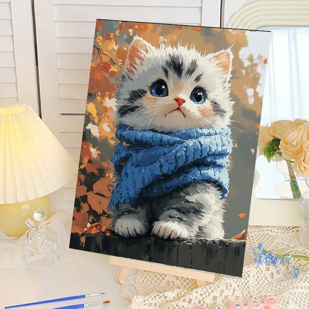 Картина по номерам/Набор для живописи по цифрам (DIY) на холсте масляными красками для детей или взрослых-новичков с кистями и акриловыми красками