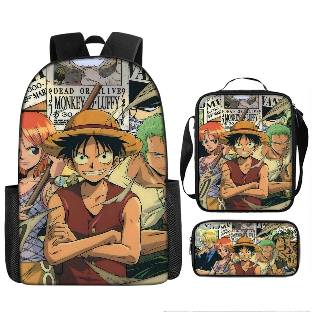 Анимация, цельная школьная сумка, набор из трех предметов, драматический периферийный рюкзак, большая вместительная сумка для учащихся средних школ, компьютерная сумка для кампуса на открытом воздухе