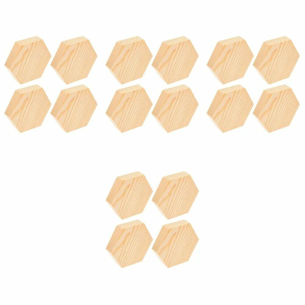 Шестиугольные деревянные спилы для декора, 16 штук, необработанные