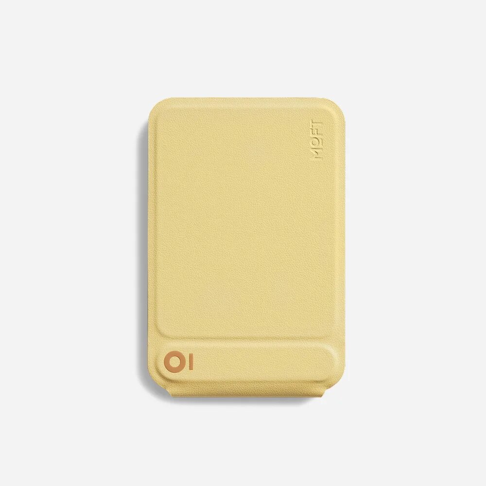 Держатель для карт с магнитной подставкой для телефона MOFT подходит для iphone17/Plus/Pro/Pro Max, треугольный складной универсальный yellow