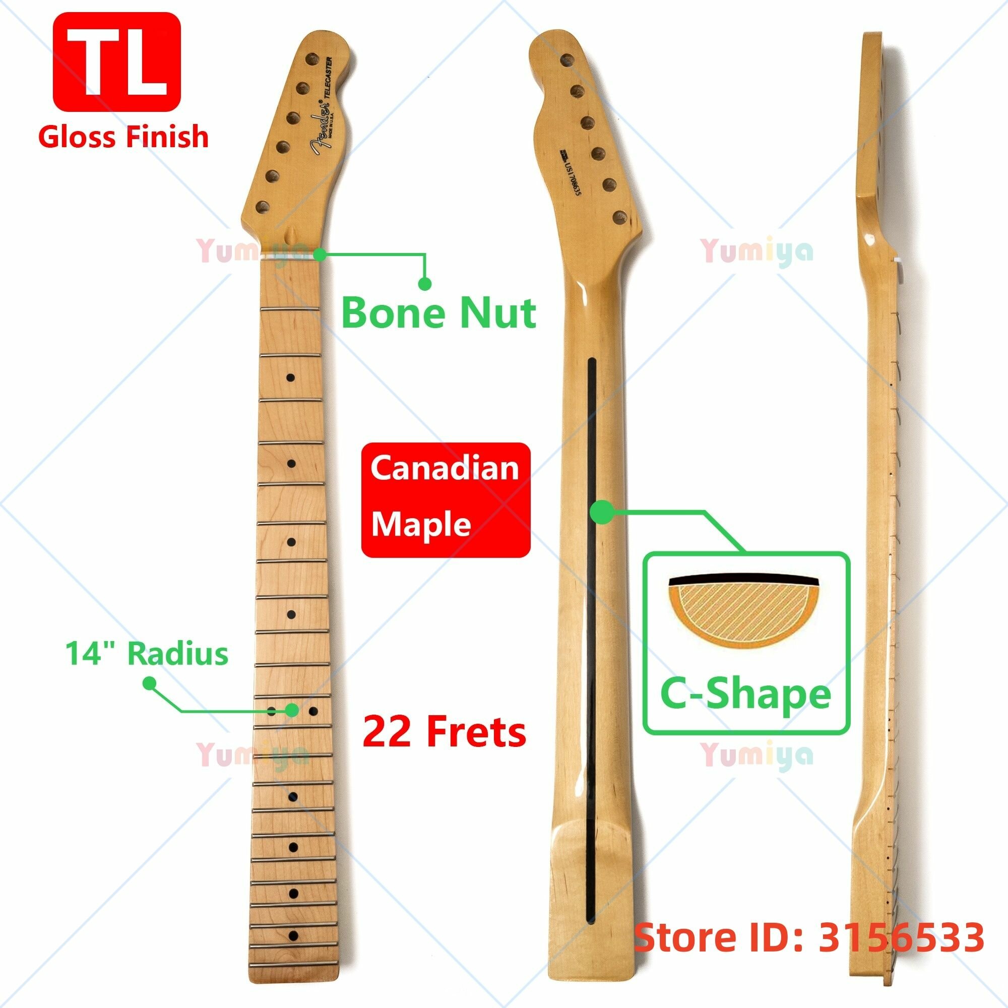 Гриф электрогитары Fender Telecaster с 22 ладами и гитарными аксессуарами