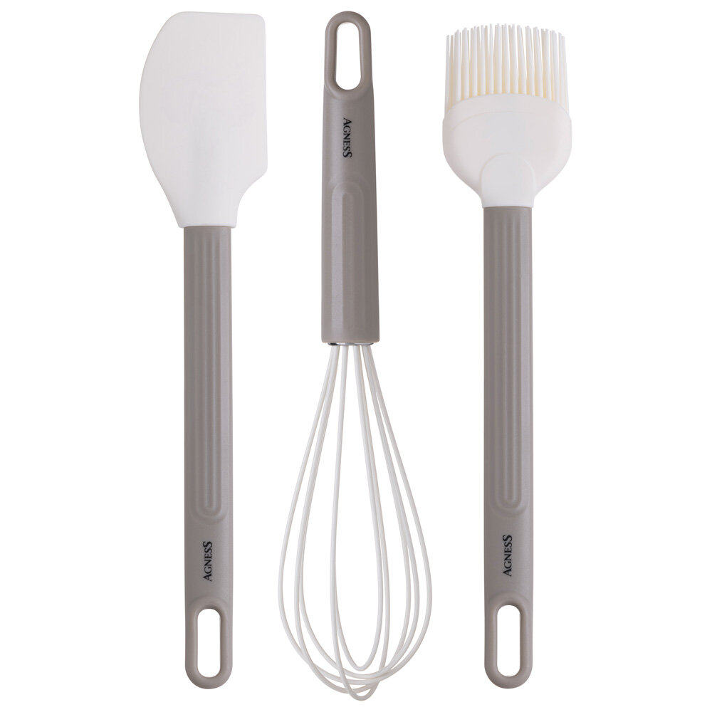Набор: венчик, лопатка, кисточка agness, 3 предмета KSG-671-025-1