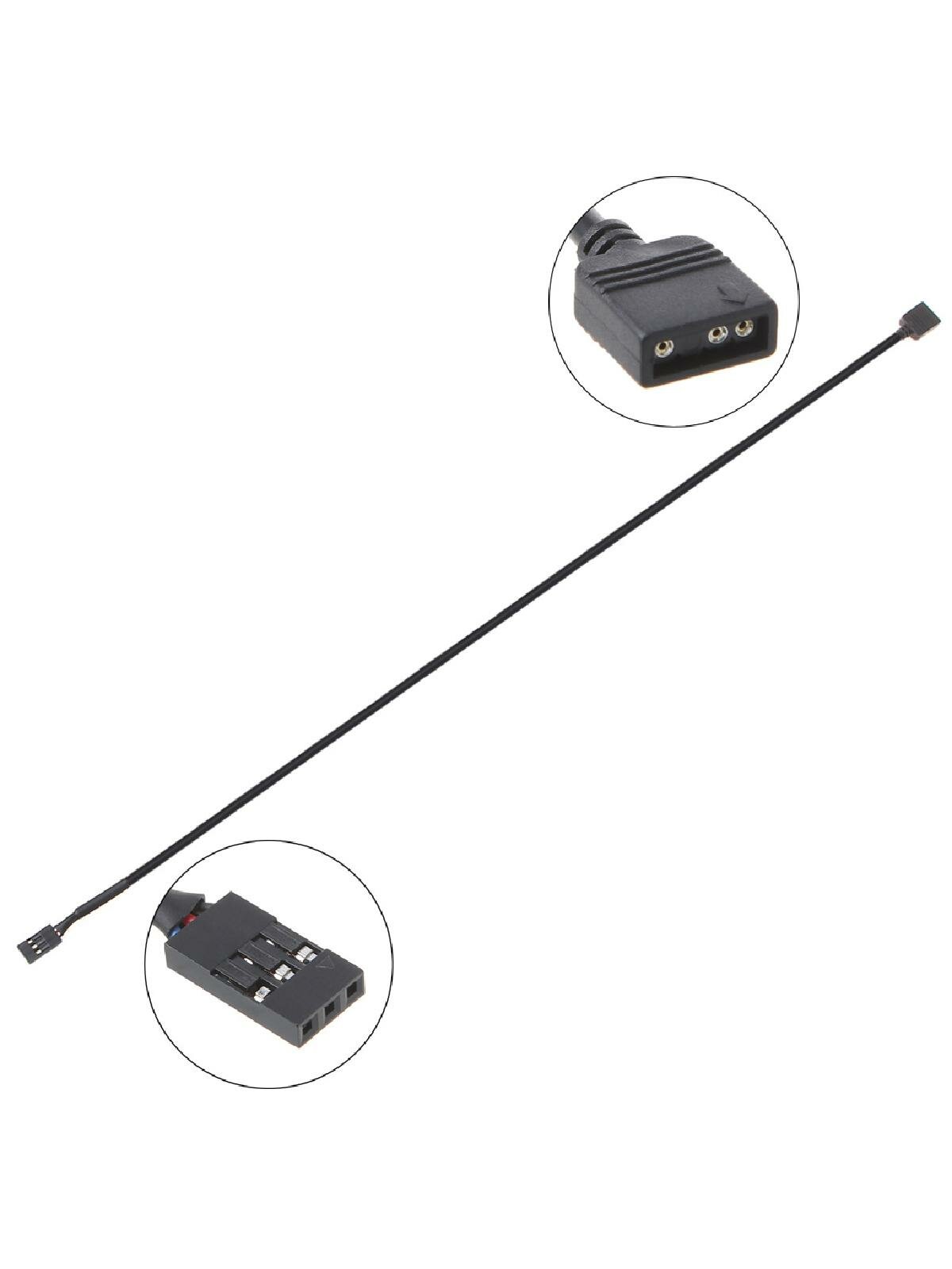 Durable 5V RGB VDG Adapter Line Connector for Computer Accessory Motherboard 5V 3Pin VDG to Normal 3Pin Conversion Cable