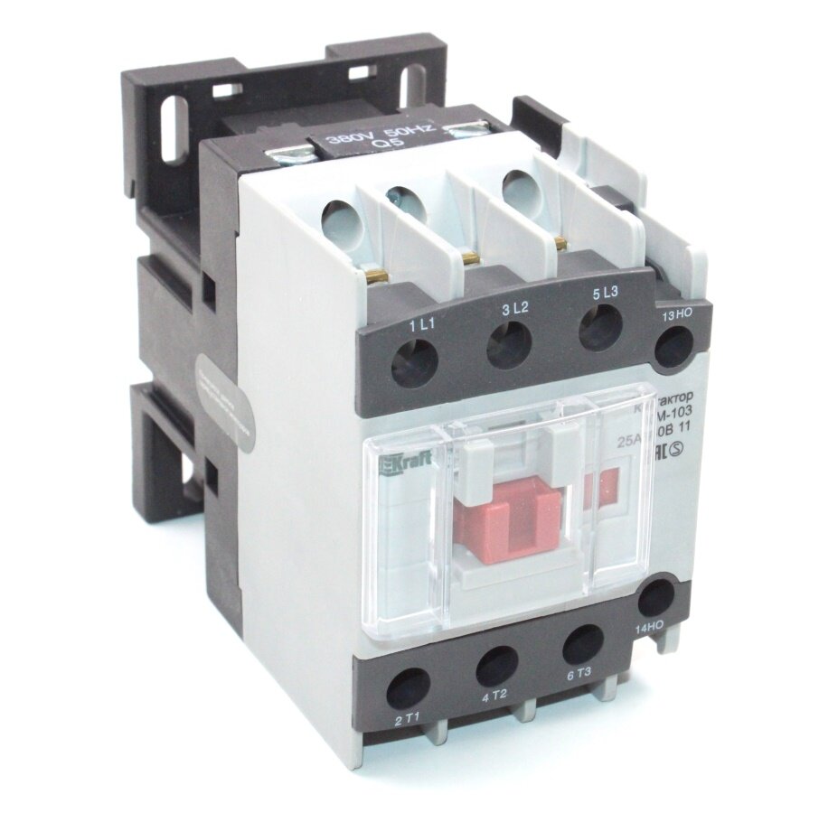 Контактор 25А 380В АС3 1НО+1НЗ КМ-103 DEKraft