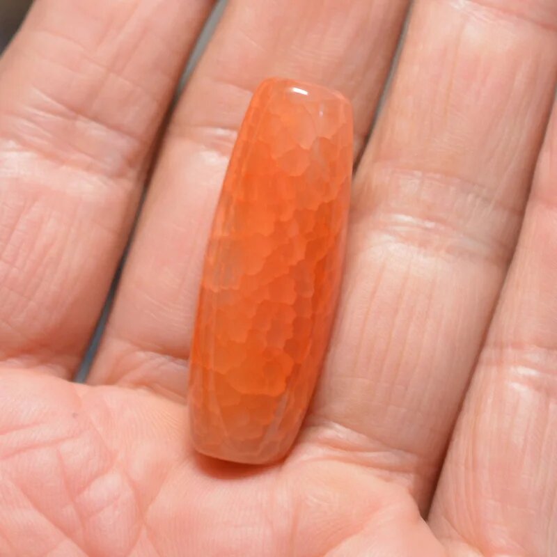 Бусины из тибетского агата Дзи "Бог богатства", 40 мм, для украшений Оранжевый, 410