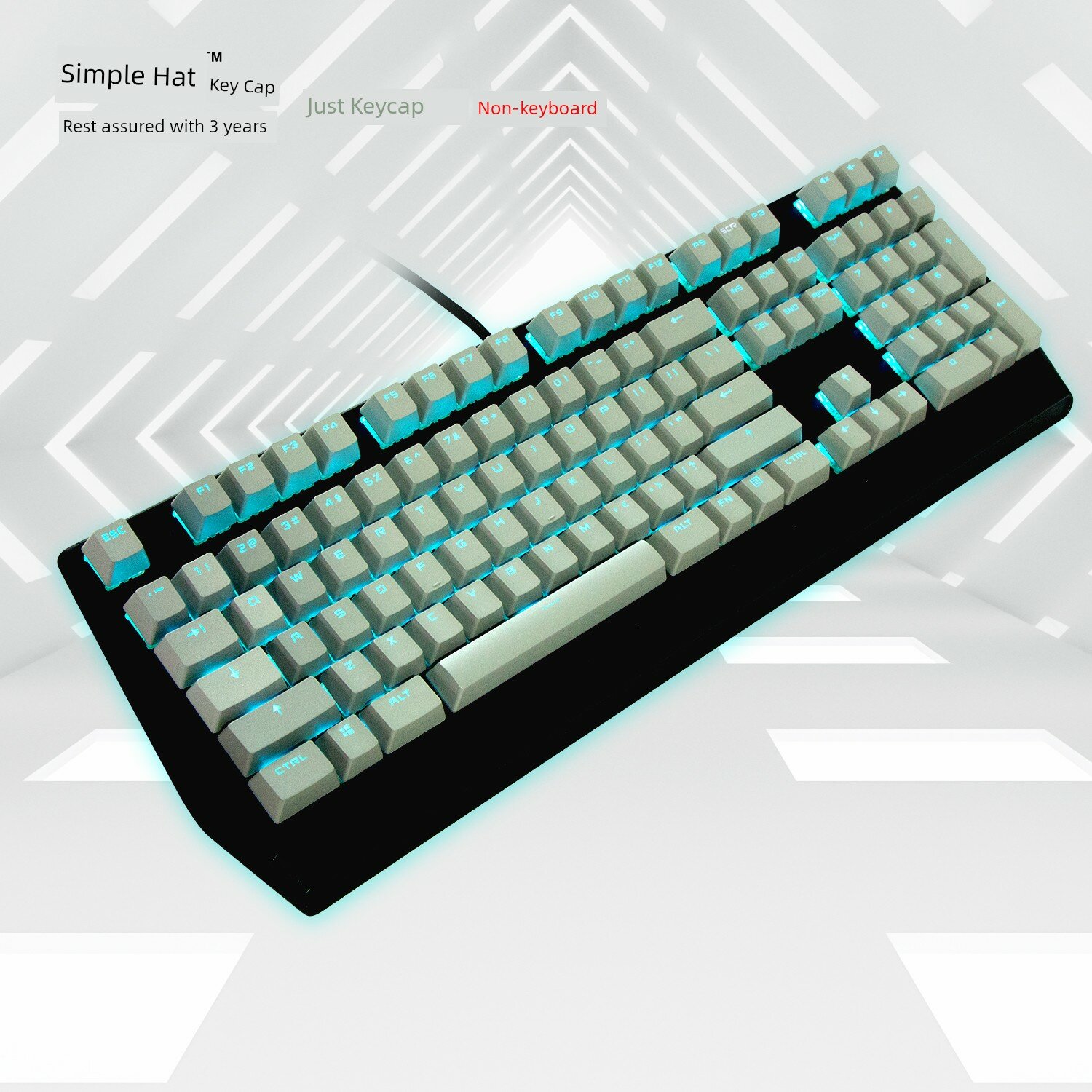 Alienware Matte PBT Прозрачные Клавиатурные Накладки - Серый Цвет, Официальный Стандарт для Аксессуаров Механической