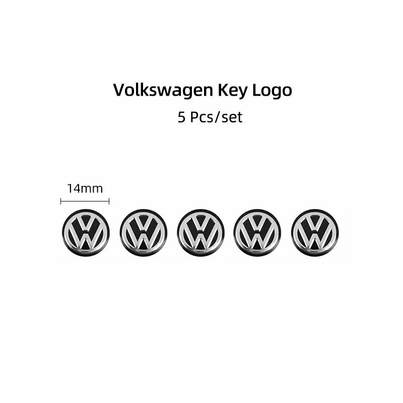 Логотип Volkswagen для ключей, 14 мм, 5 шт, черный