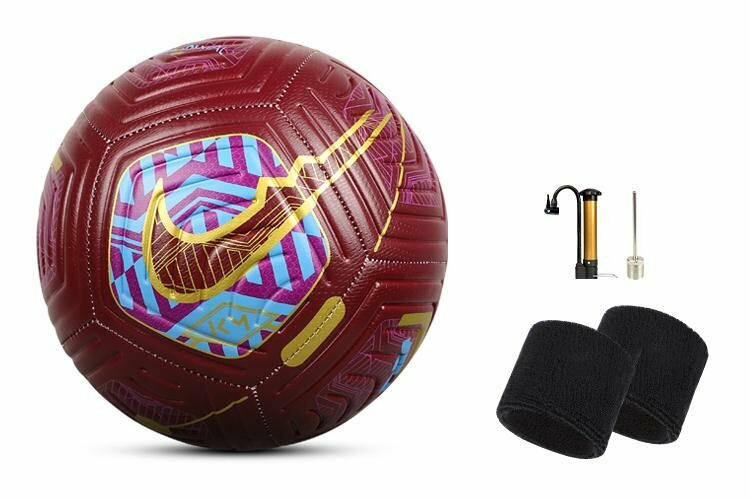 Футбольный мяч унисекс Nike, красный и желтый, размер 5 Ball EU, машинная прострочка, PU, артикул 7352933