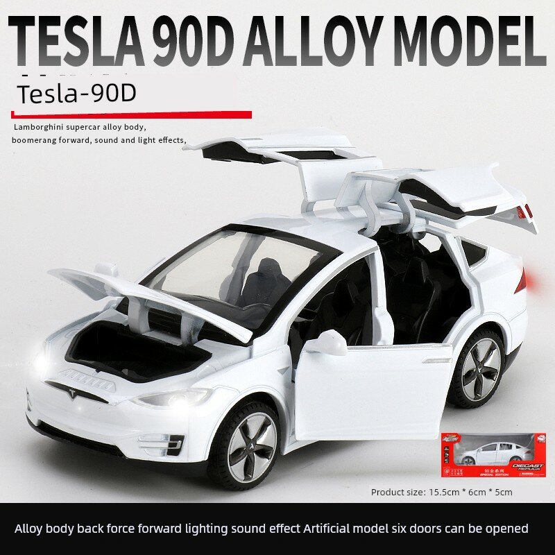 Масштаб 1:32 Tesla Model X белый металлический автомобильная модель коллекционная игрушка для детей и мальчиков