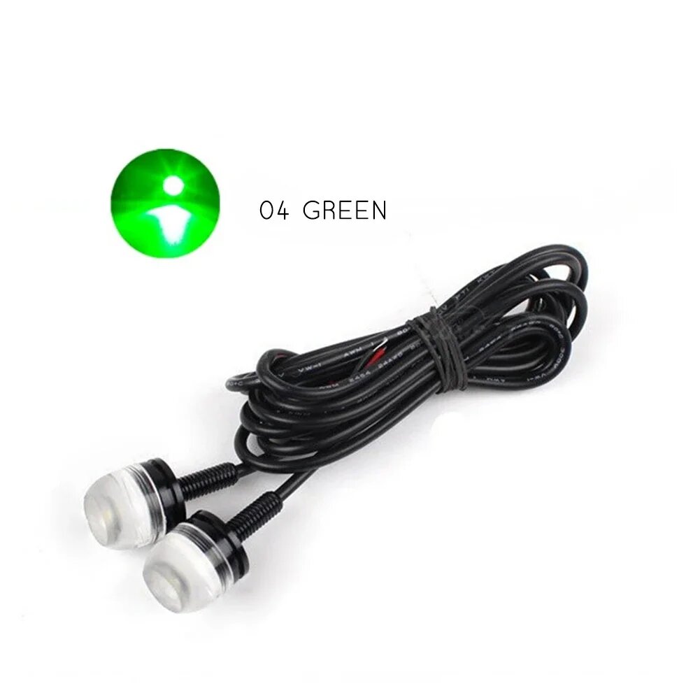 2x Зеленый LED светильник для мотоцикла/авто