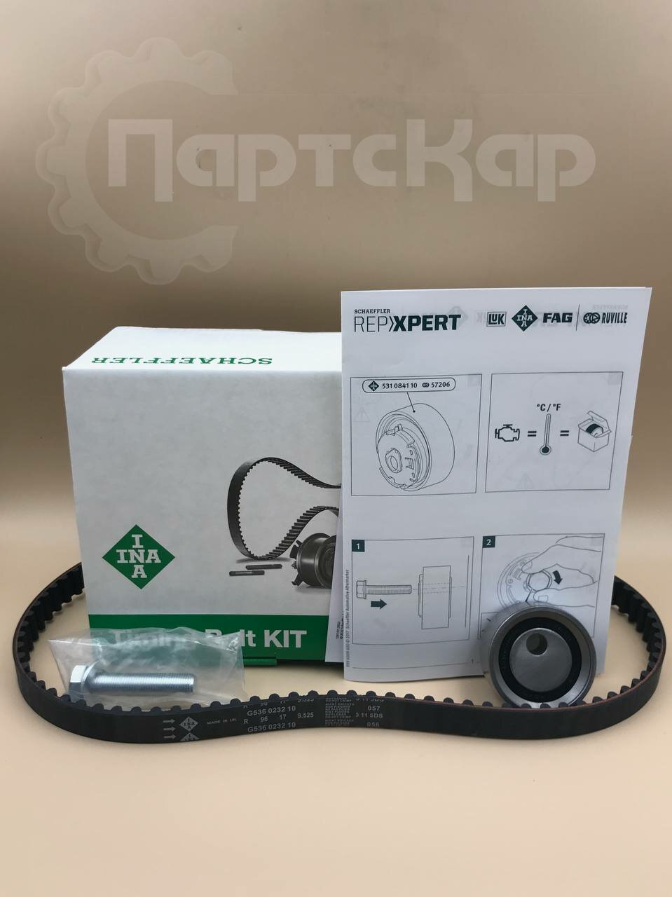 Комплект ГРМ Logan Largus 8 кл фаза 1 дорест. K015473XS - артикул 530049010 INA