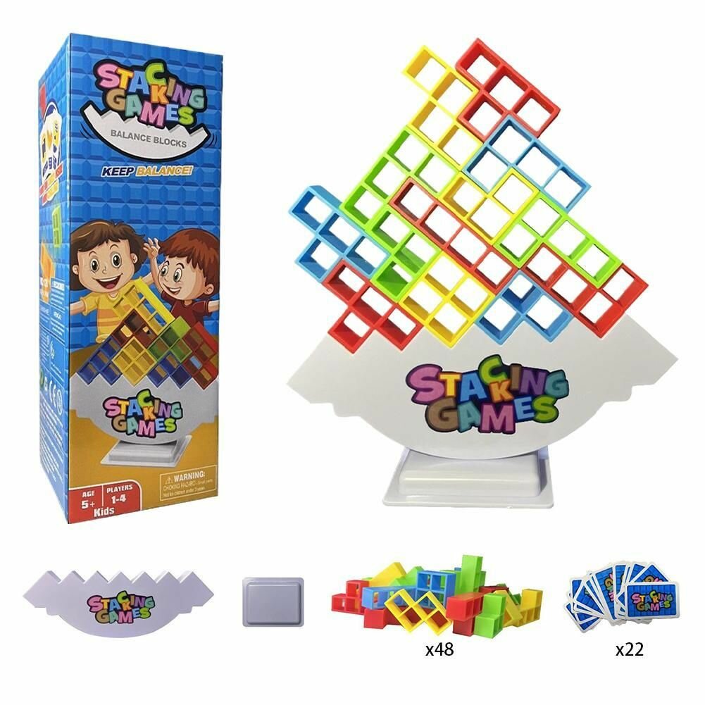 Игра-балансир из кубиков 16-64, детский подарок, семейная игра