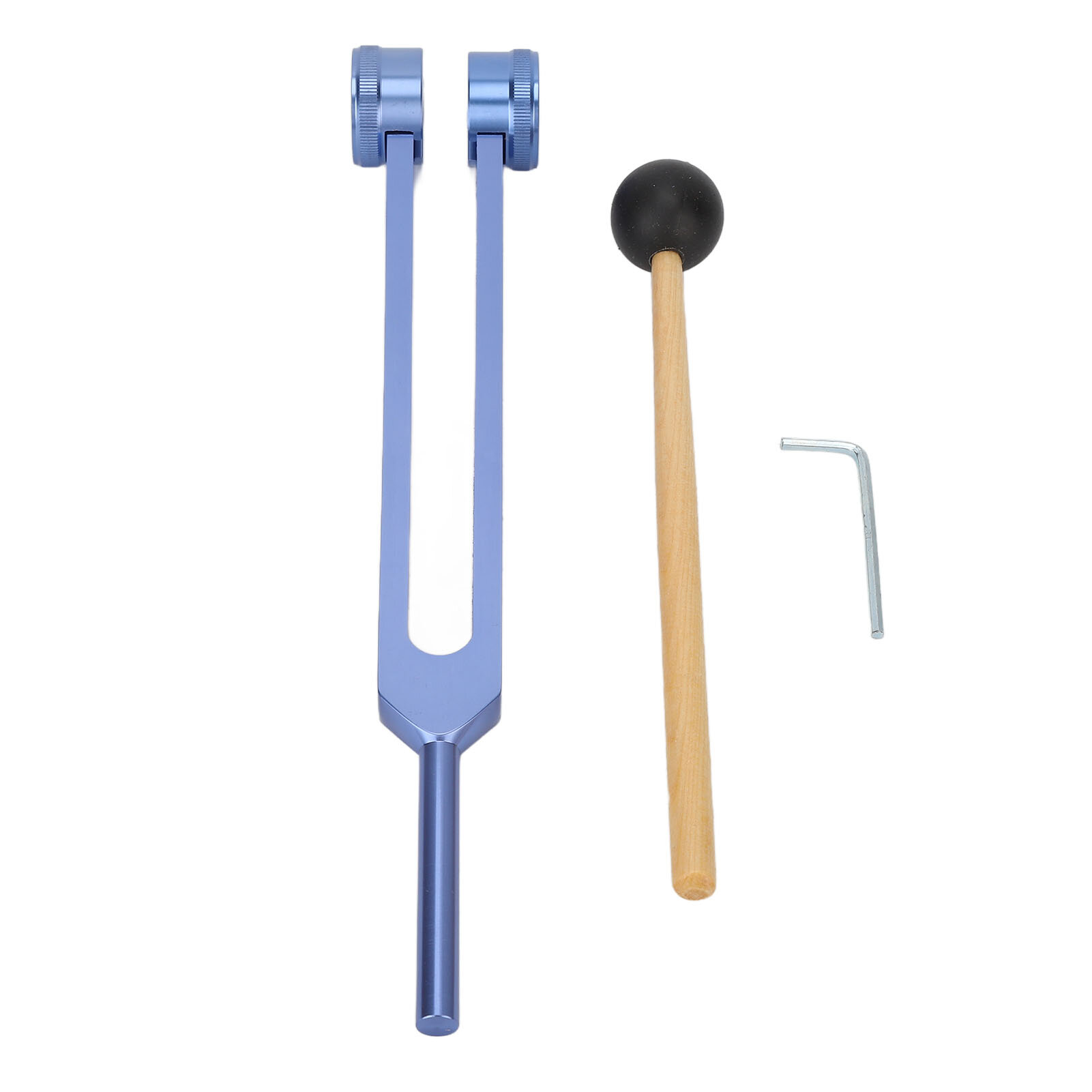 Камертоны 128 Гц, окрашенные методом покраски, набор камертонов из алюминиевого сплава с шестигранным ключом и маленьким молоточком, синий.