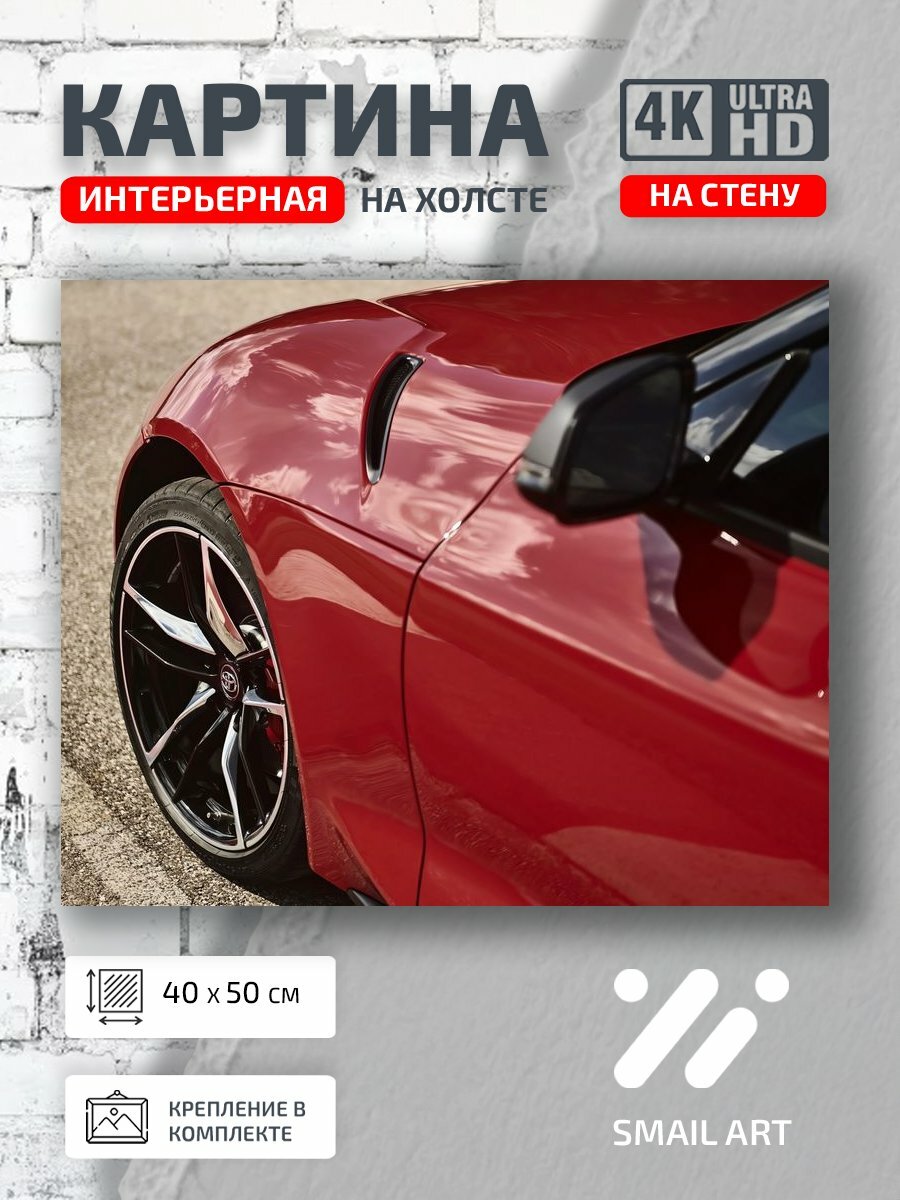 Картина на холсте интерьерная 40 на 50 на стену Бордовый Landscape для кафе пейзаж интерьер