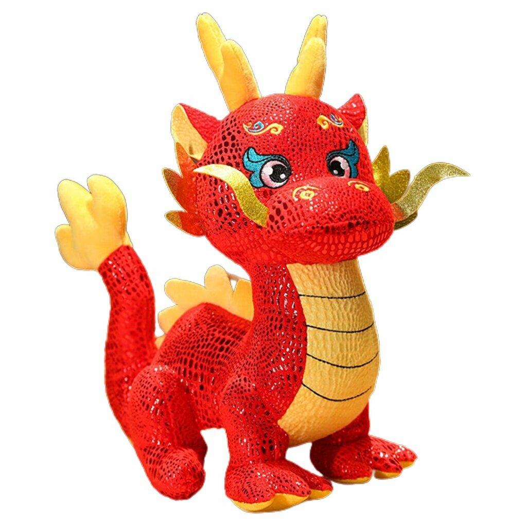 Новогодний Мультфильм Дракон Талисманы Кукла Милый Дракон Мягкие Игрушки Плюшевые Игрушки Для Кожи Рождественские Подарки для Мальчиков Девочек