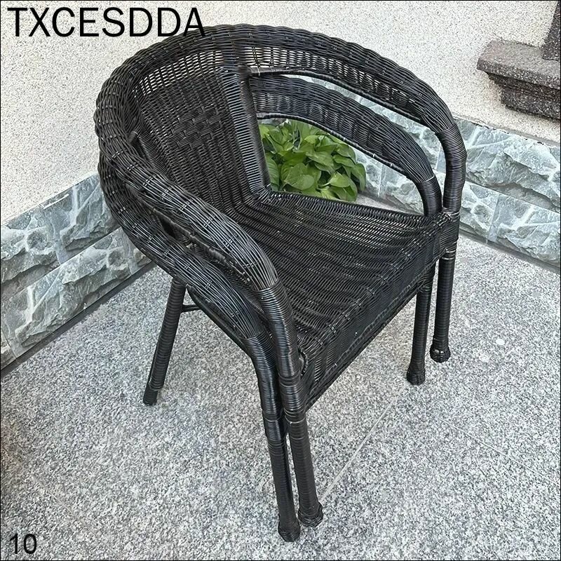 Садовый стул из искусственного ротанга (60х33х76 см): комплект 2 шт, влагостойкая мебель для террасы и веранды