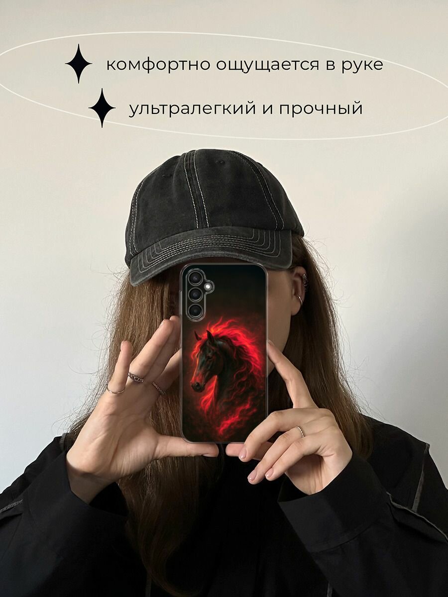 Чехол на Samsung Galaxy A24 / Самсунг Галакси A24 с принтом Конь и грива — фото 1
