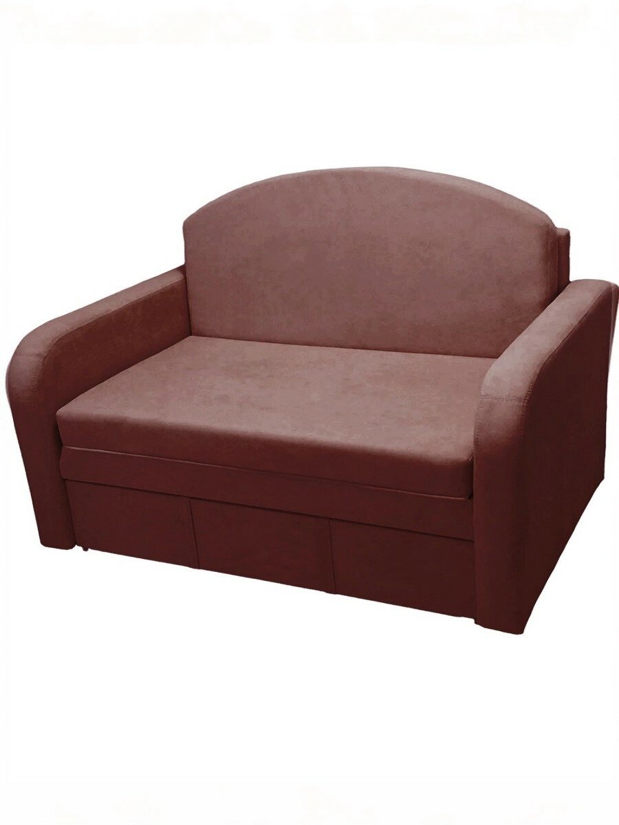 Диван-кровать StylChairs Соня, ширина 140 см, обивка: велюр, цвет: темно-коричневый