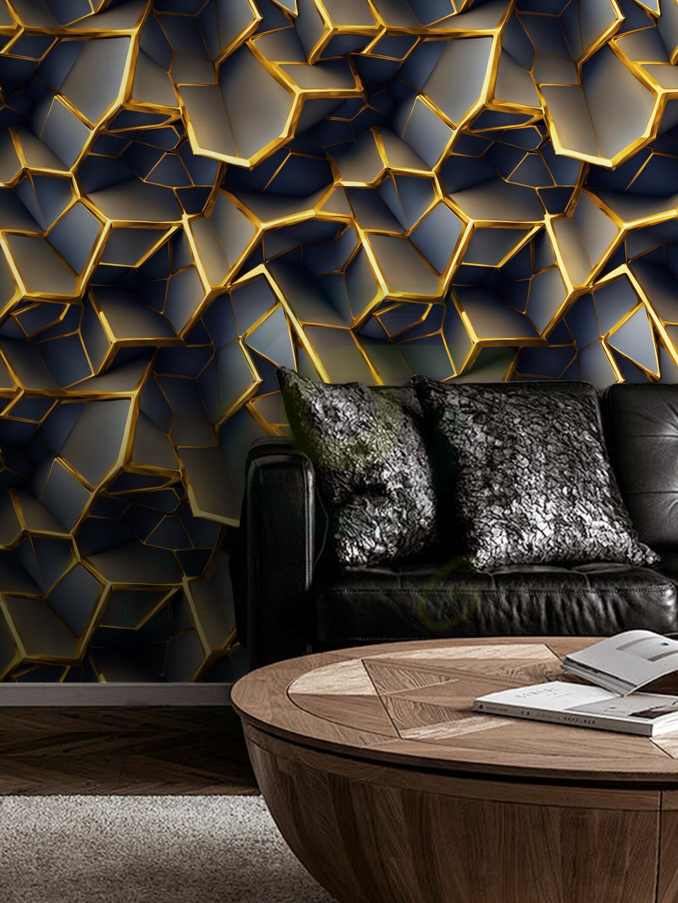 Самоклеящаяся 3D обои с объемным эффектом | Для бара, спальни, телевизионной стены | Размер 1 м × 0.45 м