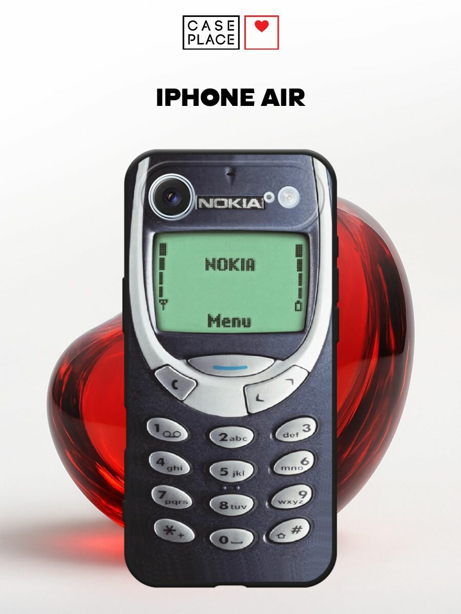 Черный матовый чехол на Apple iPhone 17 Air / Айфон 17 Эир с принтом В виде Нокиа