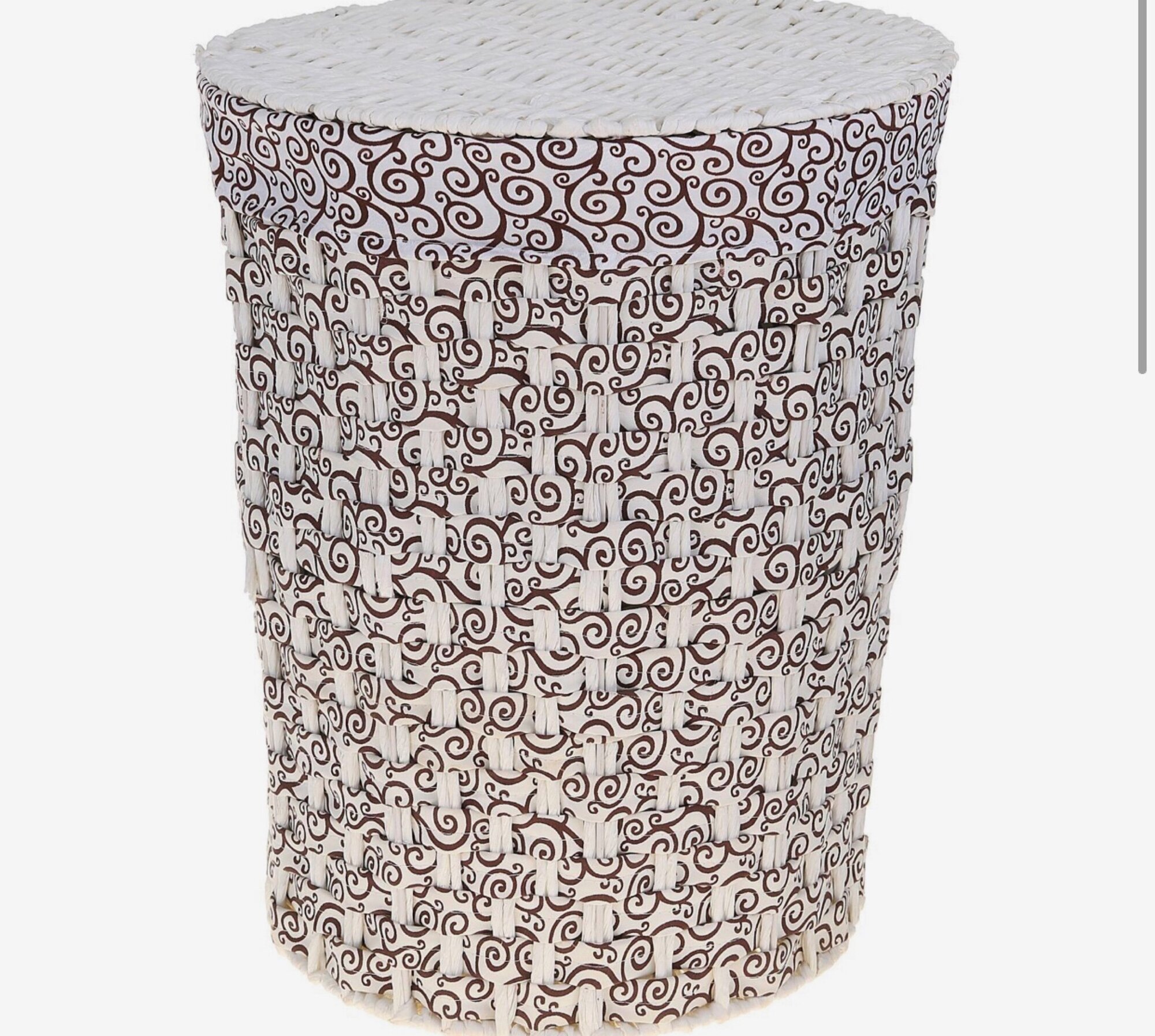 !09 Корзина универсальная плетёная для белья «Узор», 39×39×48 см.