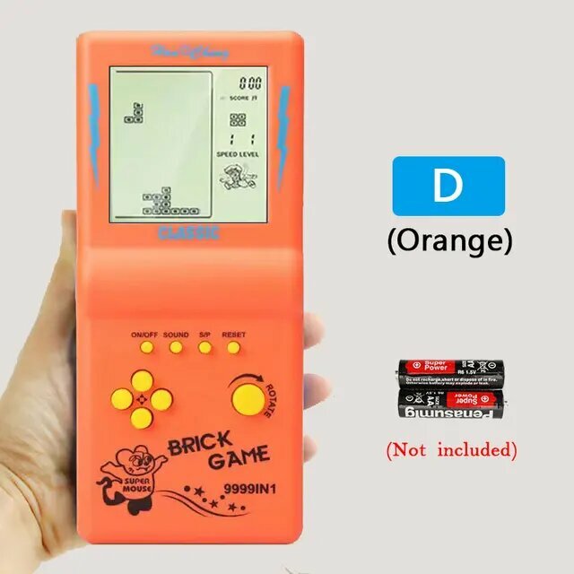 Портативная игровая консоль с большим экраном и 23 встроенными классическими ретро-играми «Тетрис»; развивающая игрушка, подходящая для мальчиков.